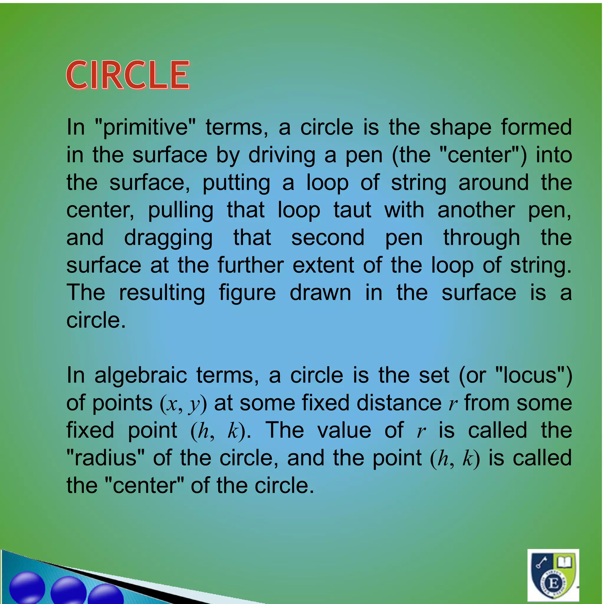 Pre c alc module 1-conic-sections | PDF