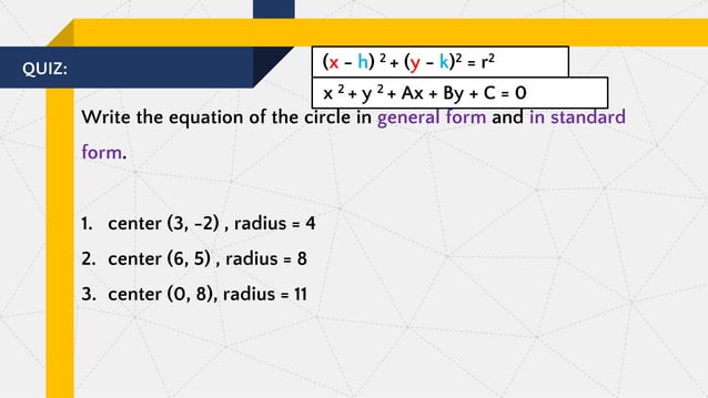 Pre Calculus Lesson 1 Conic Sections And Circles Pptx Geography Science