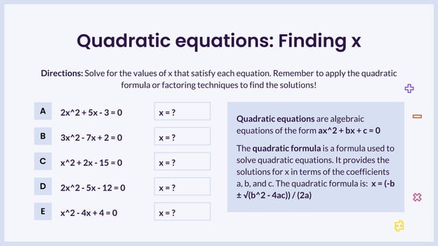 Pre-Calculus Lesson for High School_ Algebra and Equations by Slidesgo ...