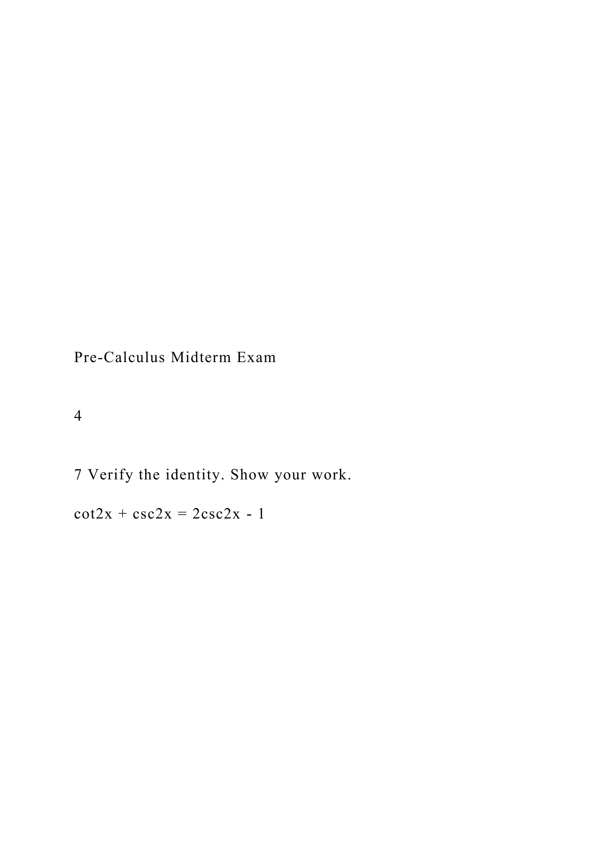 Pre-Calculus Midterm Exam 1 Score ______ ____.docx