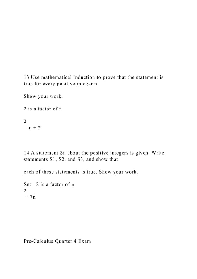 Pre Calculus Quarter 4 Exam 1 Name Docx