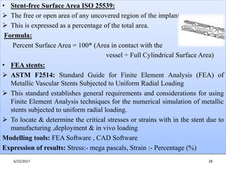 Pre clinical requirements for drug eluting stents as per standards: ISO 25539: Cardio vascular ...