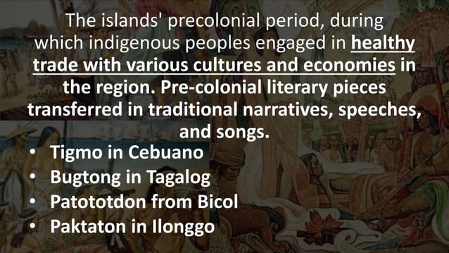 PRE-COLONIAL.ppt Spanish colonial period | PPTX | Books and Literature