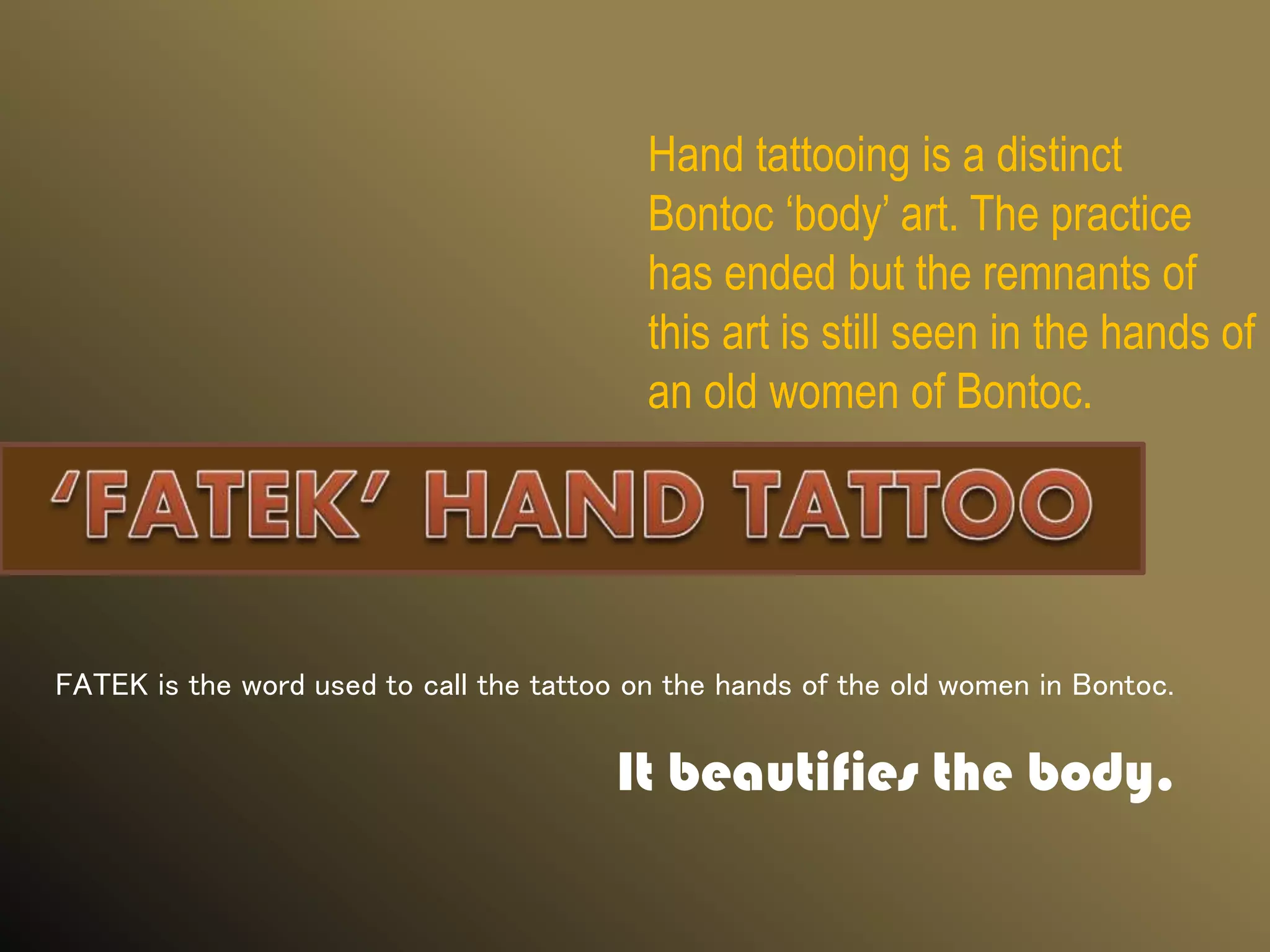 Pre colonial artform - Philippine Tattoo | PPTX