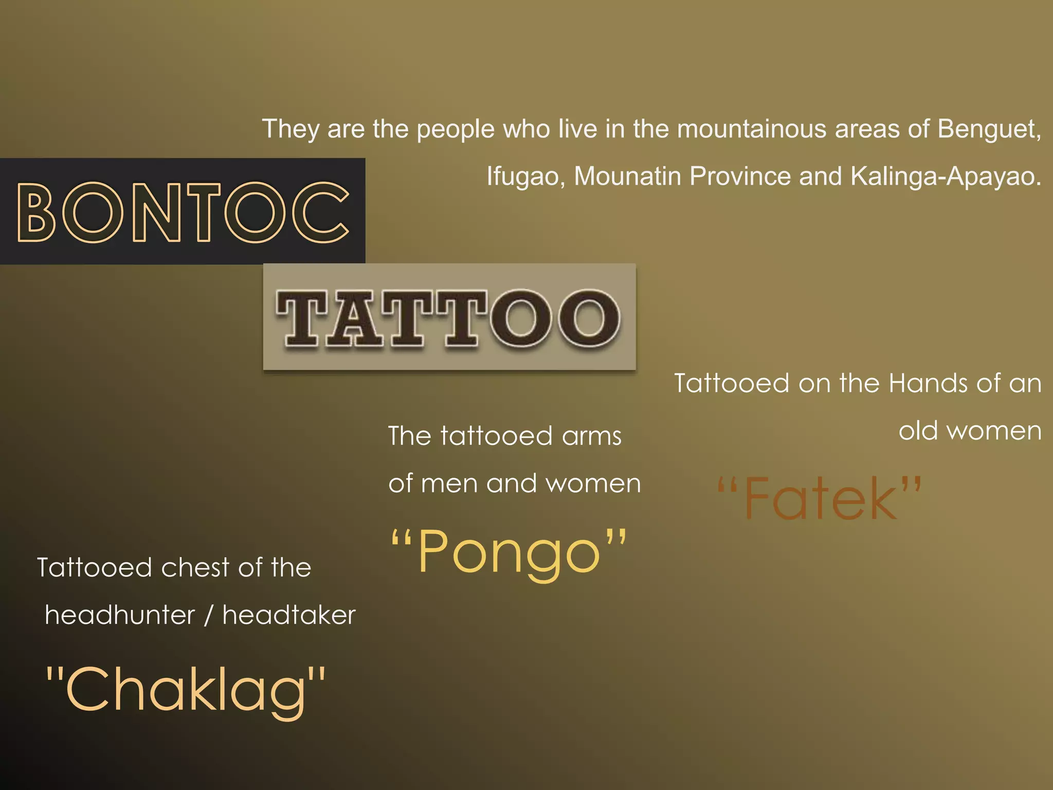 Pre colonial artform - Philippine Tattoo | PPTX