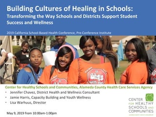 Building Cultures of Healing in Schools: Transforming the Way Schools ...