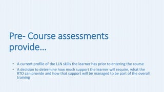 Pre course assessment- impact on assessment | PPT