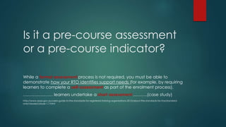 Pre course assessment- validation v2 | PPT