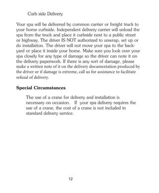 Hot Tub Outpost Pre-Delivery Guide | PDF | Indoor Environmental Quality ...