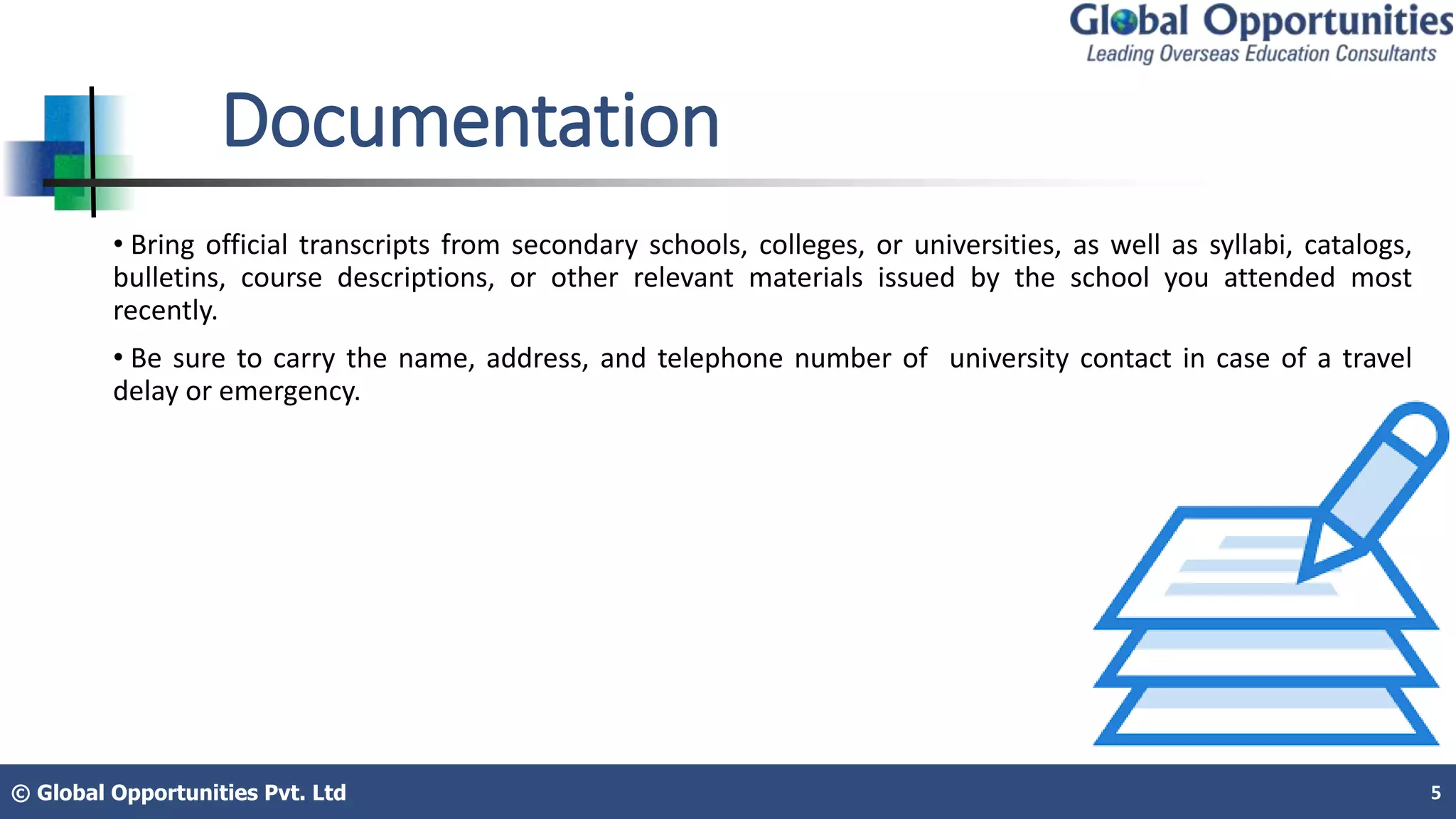 Pre-departure Session - Global Opportunities | PPTX