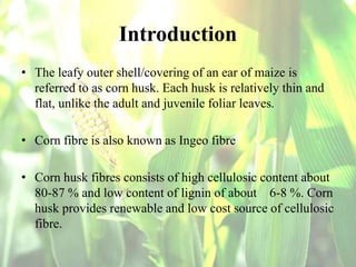 Study on Corn Husk | PPTX