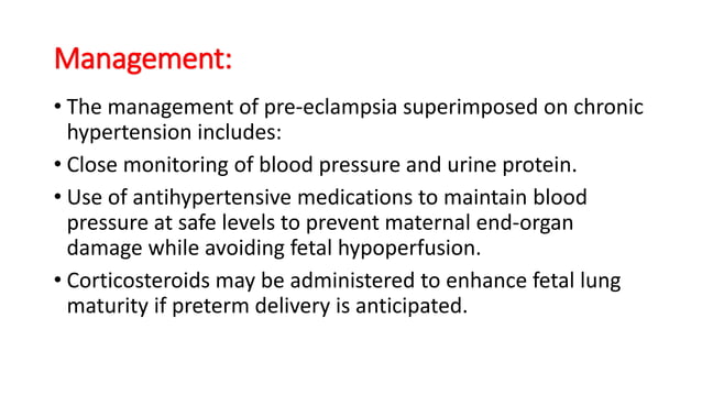 PRE-ECLAMPSIA SUPERIMPOSED ON CHRONIC HTN.pptx | Pregnancy ...