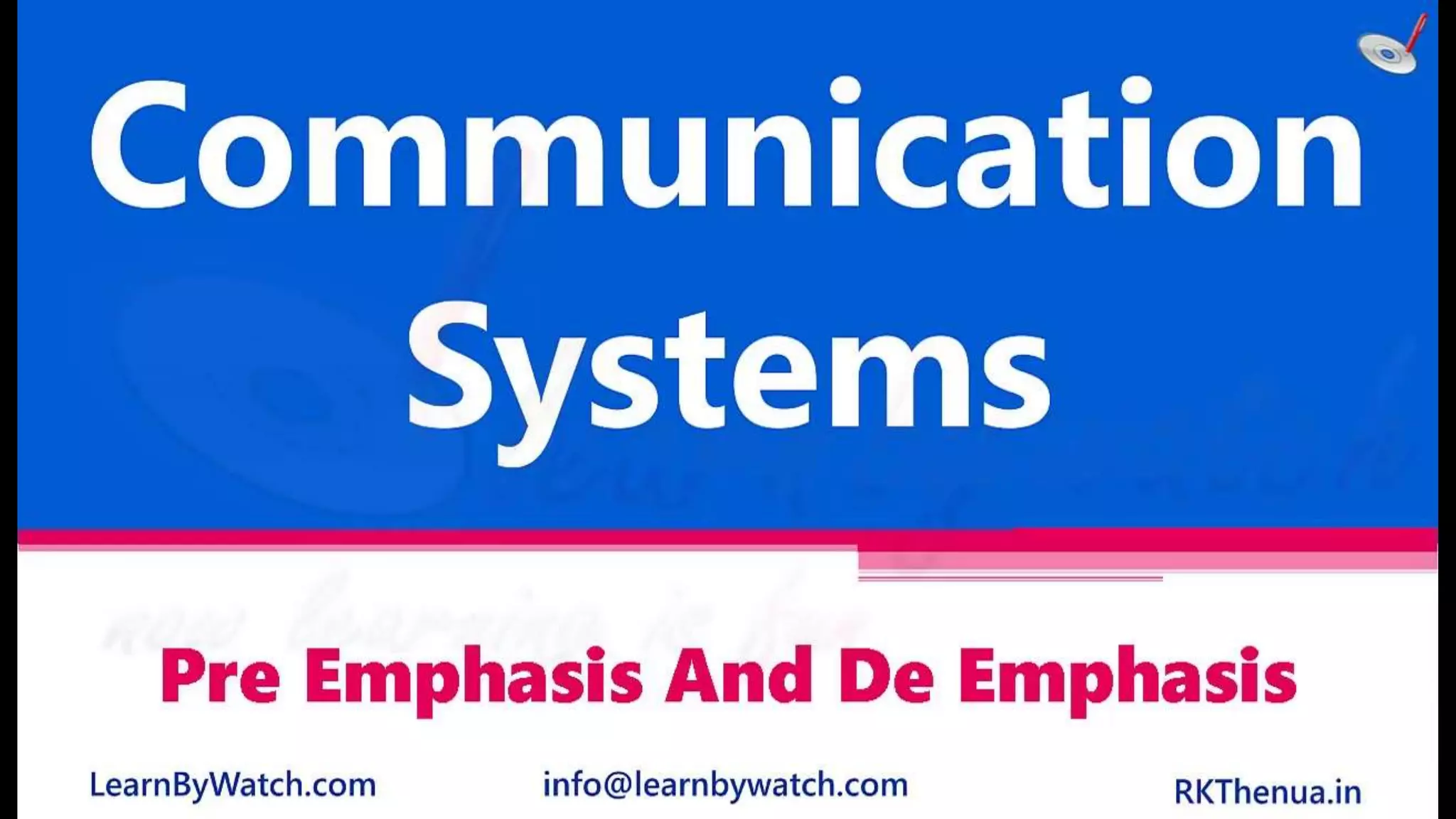 Pre emphasis and de-emphasis | Communication Systems | PPTX