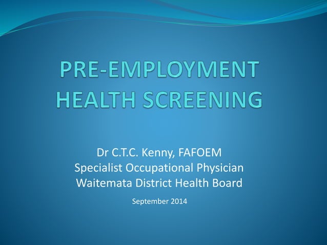 Pre-employment health screening | PPTX