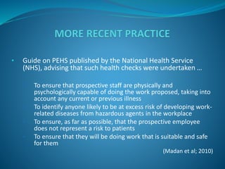 Pre-employment health screening | PPTX