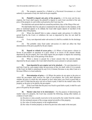 Pre emption act 1991 | PDF