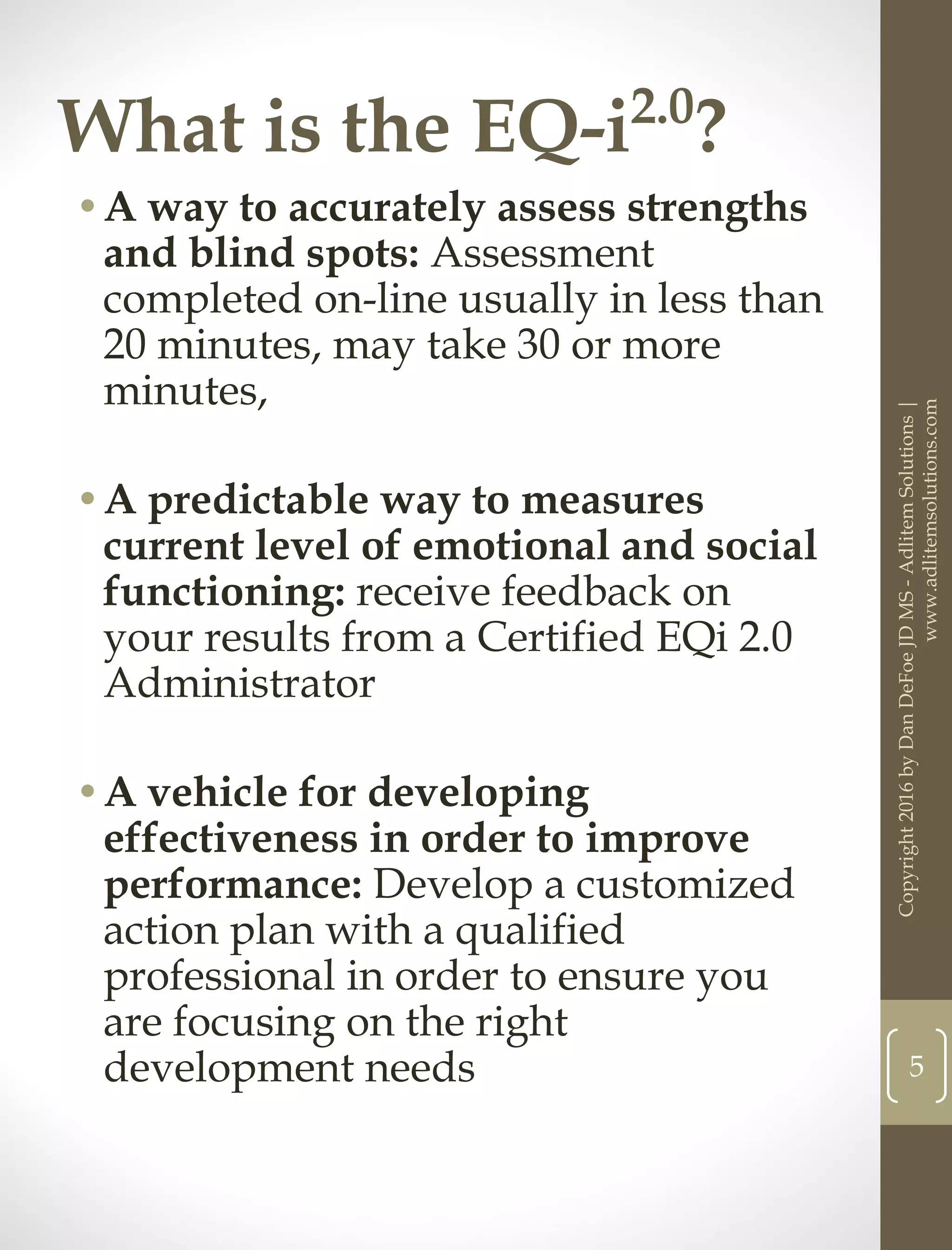 High Level EQi 2.0 Workshop Presentation | PDF