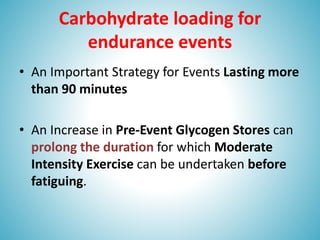 Pre exercise nutritional strategies | PPTX