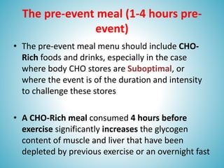 Pre exercise nutritional strategies | PPTX