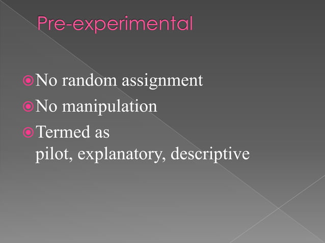 Pre experimental | PPT