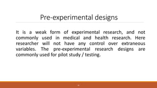 Pre experimental designs | PPTX