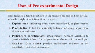 Pre-experimental Research Design and It's Uses | PPTX