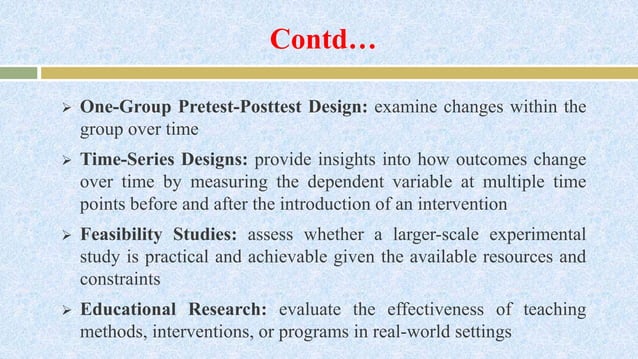 Pre-experimental Research Design and It's Uses | PPTX | Science