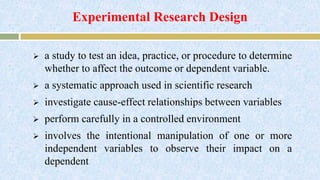 Pre-experimental Research Design and It's Uses | PPTX