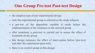 Pre-experimental Research Design and It's Uses | PPTX