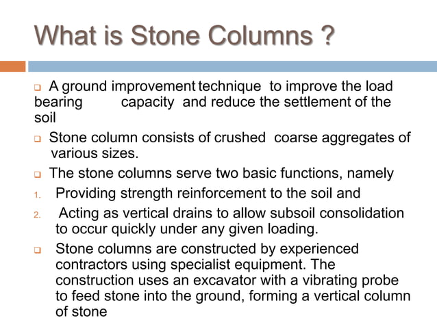 Pre fabricated vertical drain and stone columns | PPT