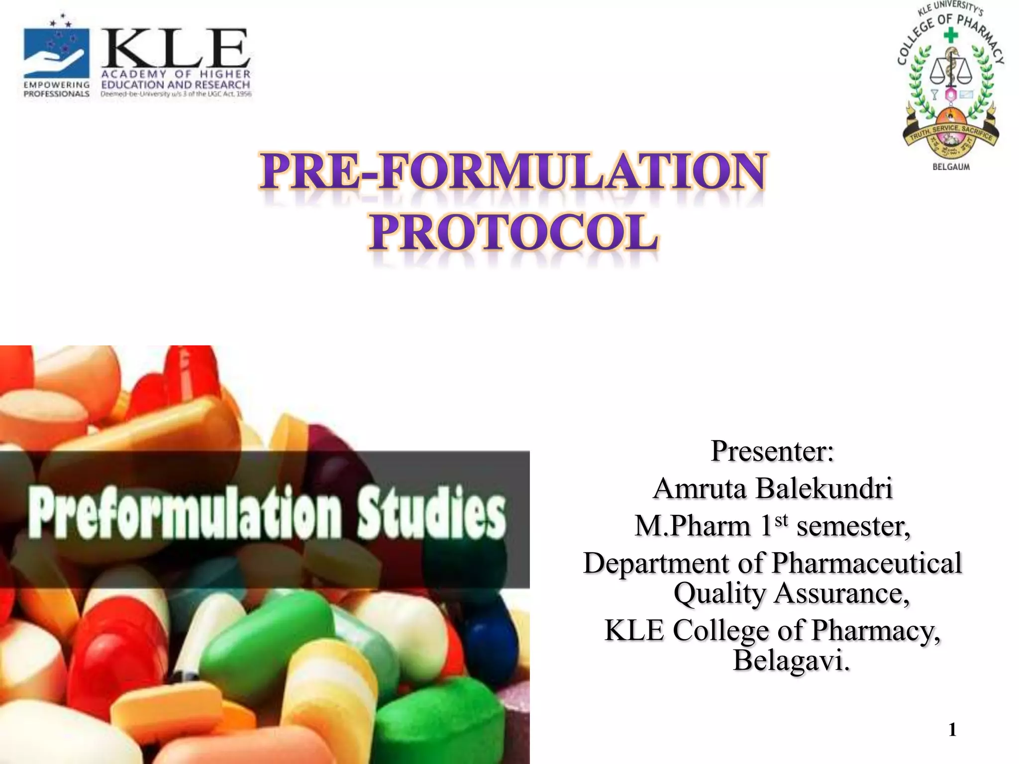 Pre formulation protocol | PPTX