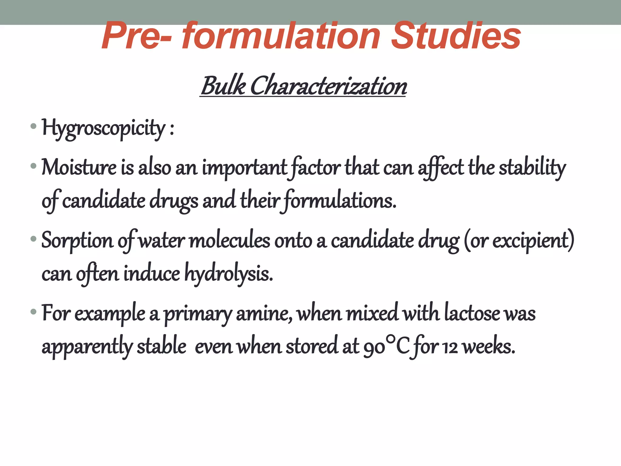 Pre-Formulation Studies | PPTX