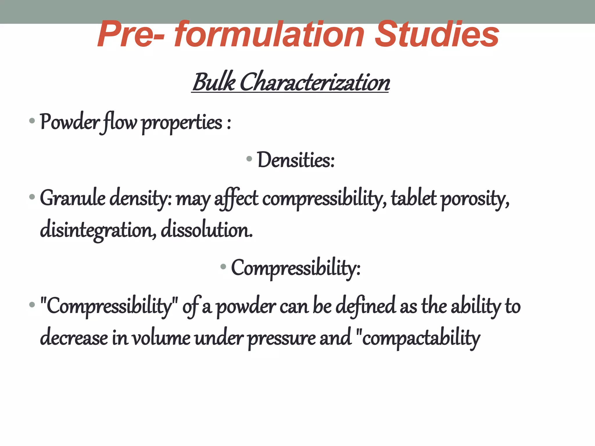 Pre-Formulation Studies | PPTX