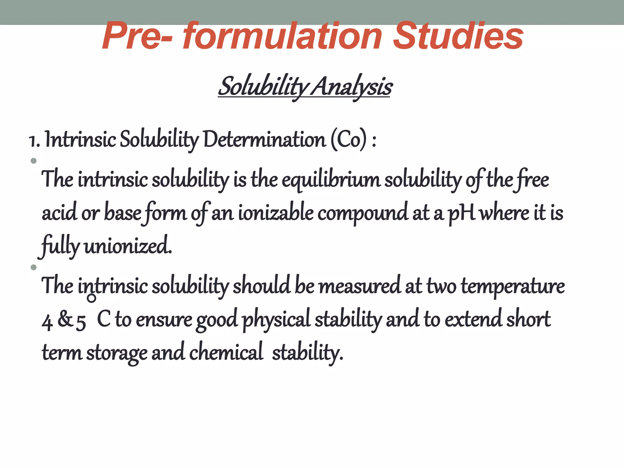 Pre-Formulation Studies | PPTX