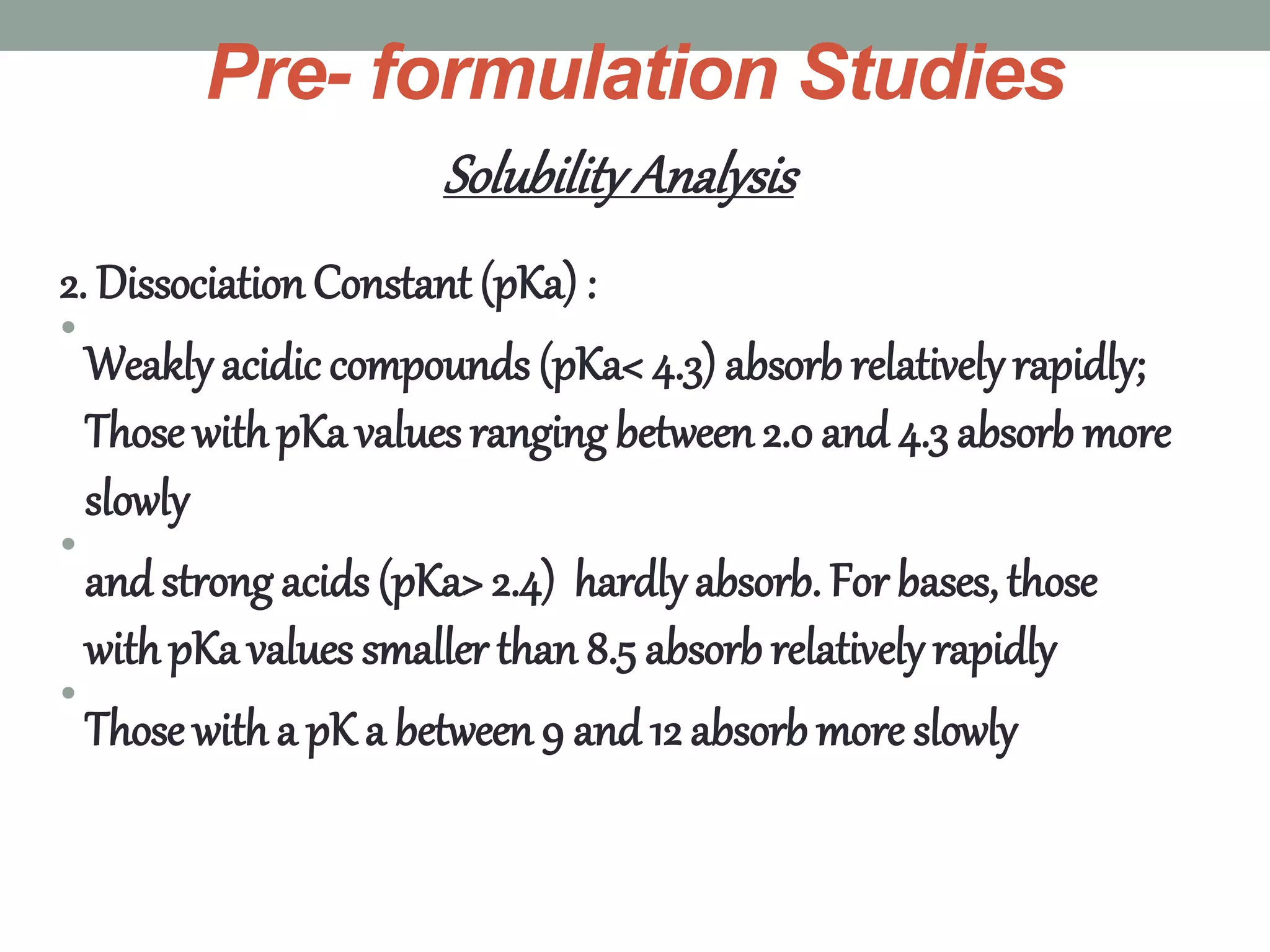 Pre-Formulation Studies | PPTX
