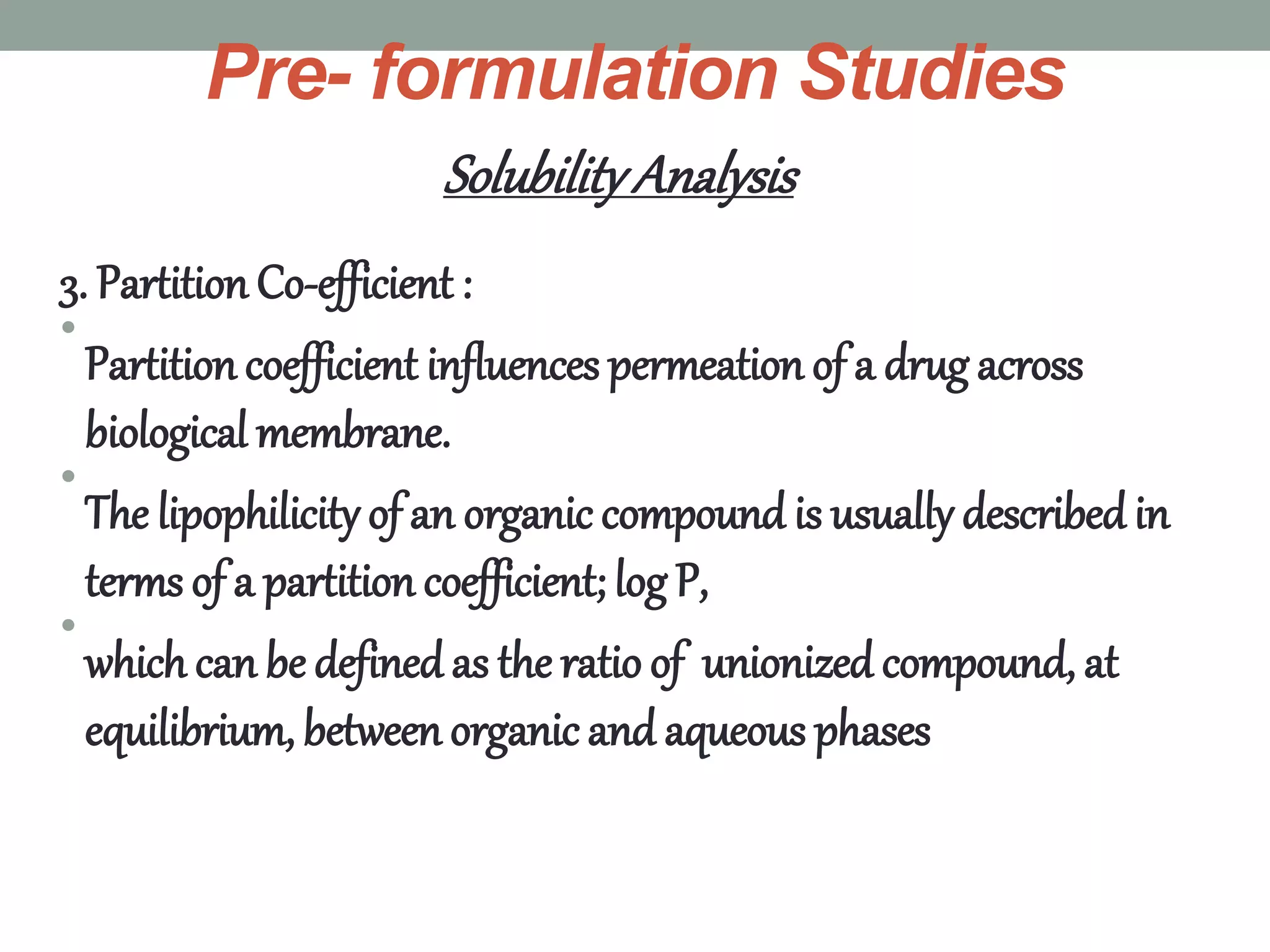 Pre-Formulation Studies | PPTX
