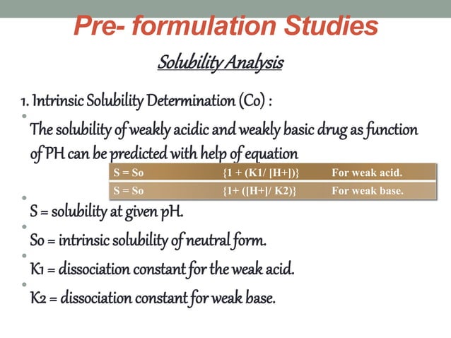 Pre-Formulation Studies | PPTX | Pharmaceutical Drugs | Medical Health