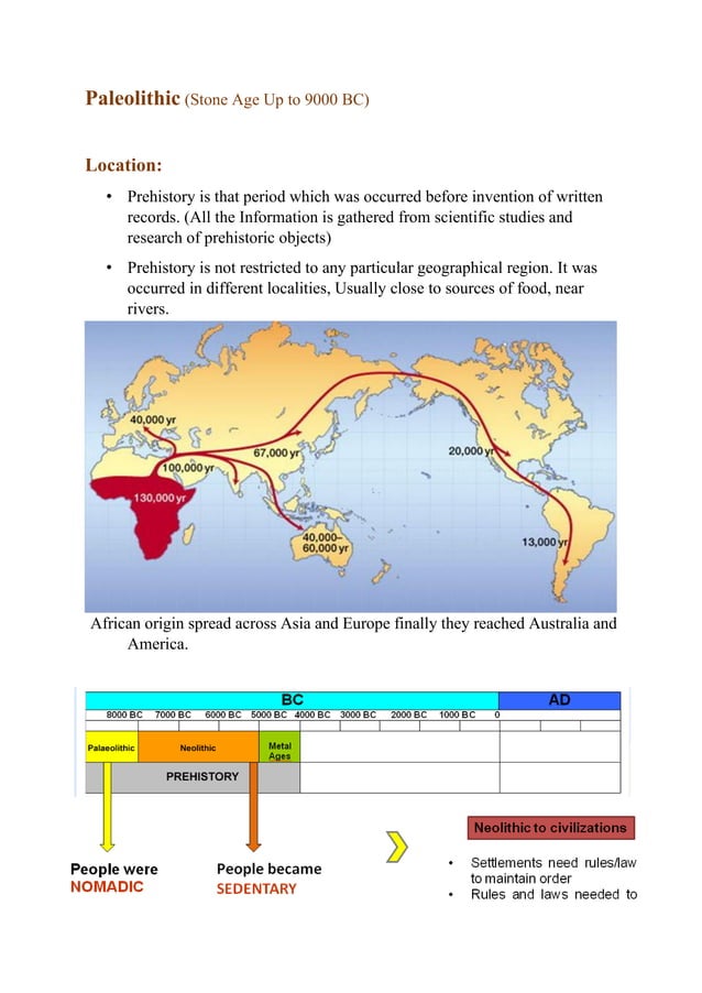 Pre history civilization (Paleolithic & Neolithic) | PDF