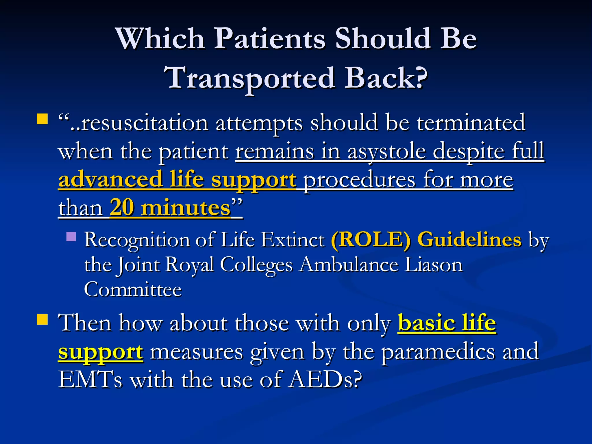 Pre Hospital Resuscitation | PPT