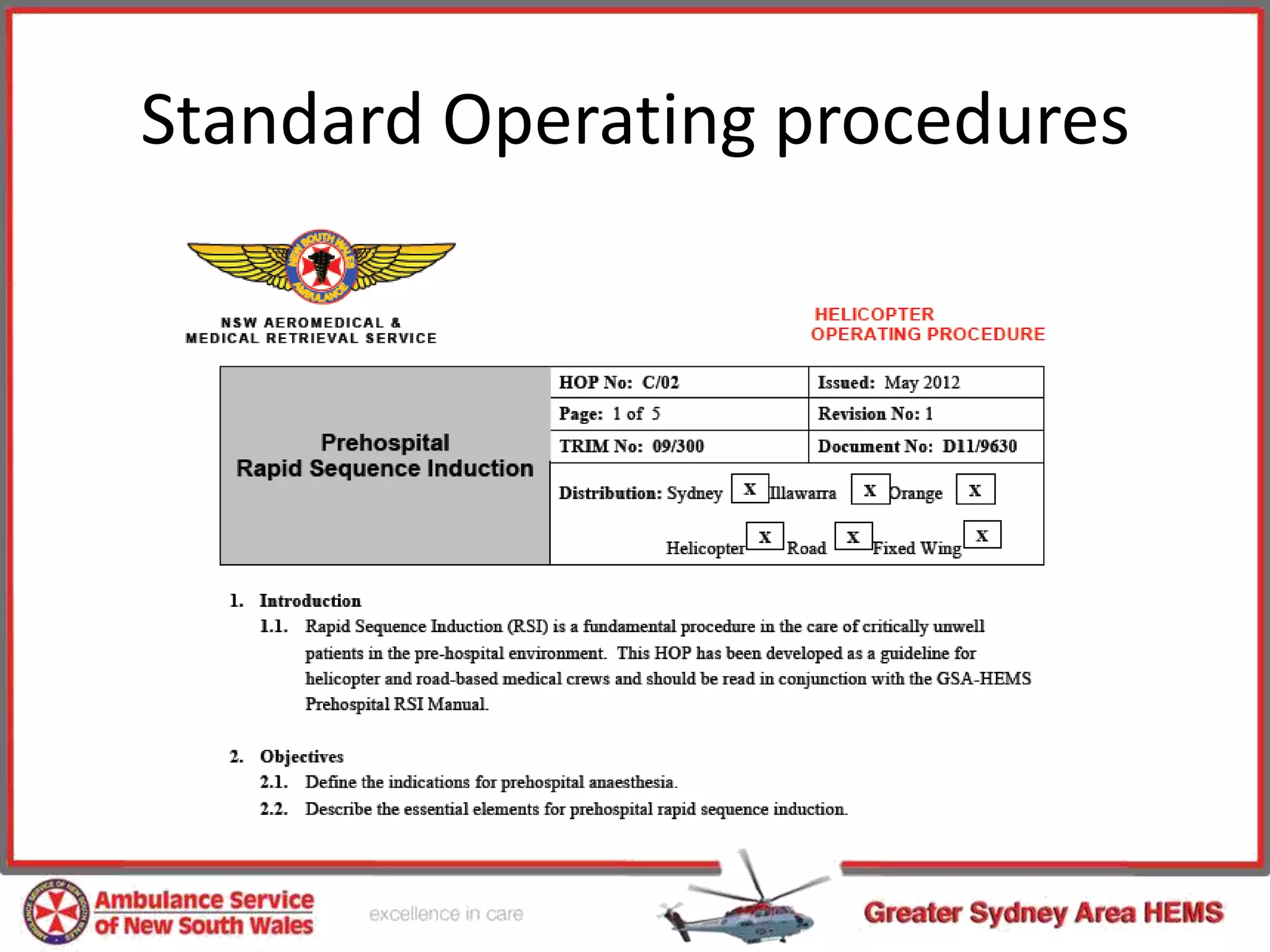 Pre hospital rapid sequence intubation | PPTX