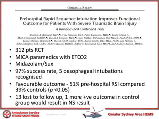 Pre hospital rapid sequence intubation | PPTX