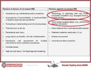 Pre hospital rapid sequence intubation | POT | First Aid | Injuries