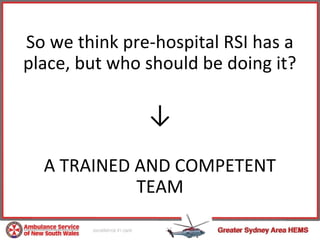 Pre hospital rapid sequence intubation | POT