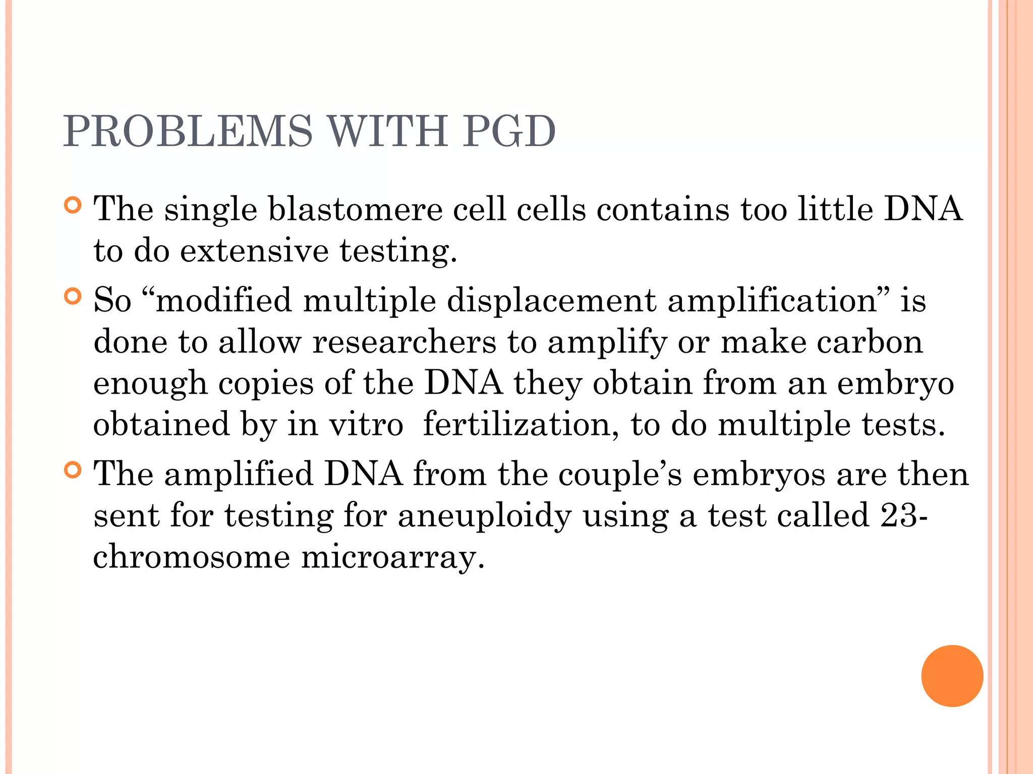 Pre implantation genetic diagnosis (pgd) | PPT