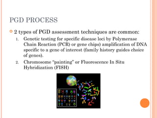 Pre implantation genetic diagnosis (pgd) | PPT