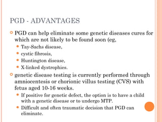 Pre implantation genetic diagnosis (pgd) | PPT