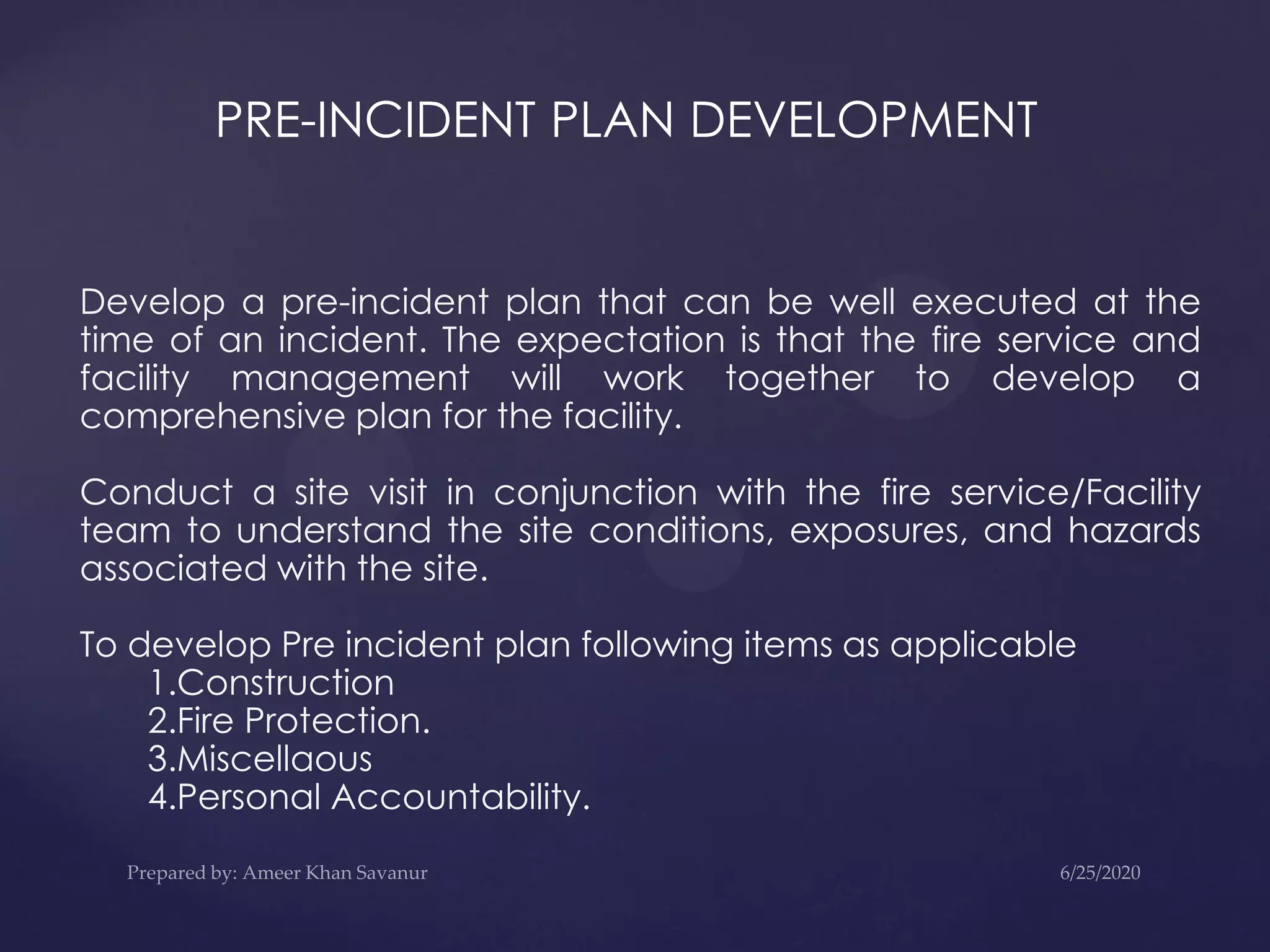 Pre incident plan | PDF