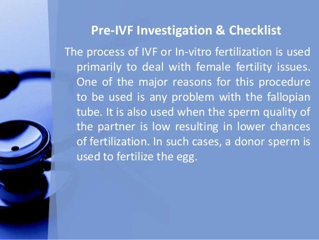 Pre ivf investigatio & checklist-priory clinic delhi, ivf expert delhi ...