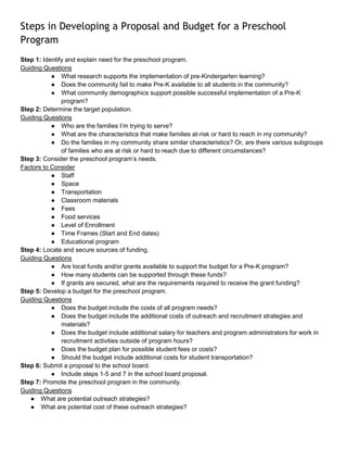 Pre k budgetand-planning | DOCX