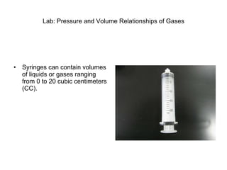 Pre Lab Pressure And Volume Relationships | PPT